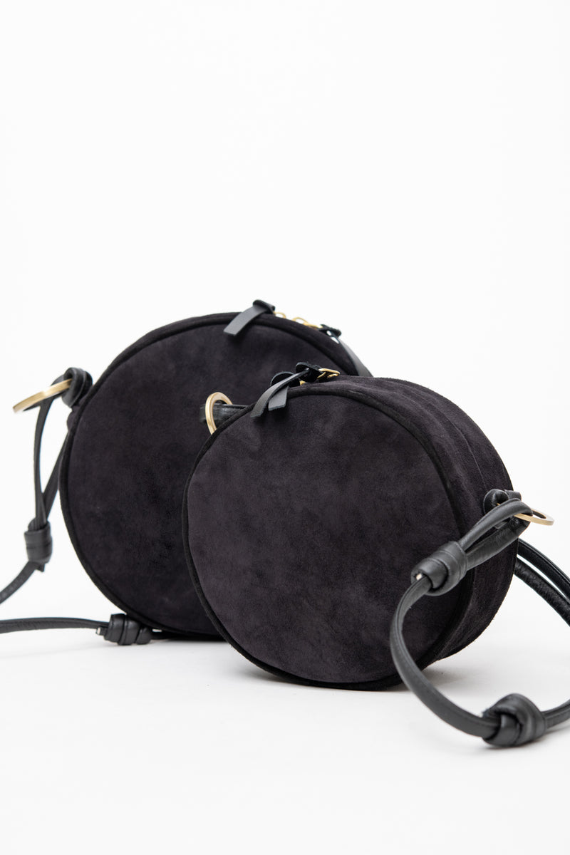 Round-shaped leather shoulder handbag MACARON model – Veinage