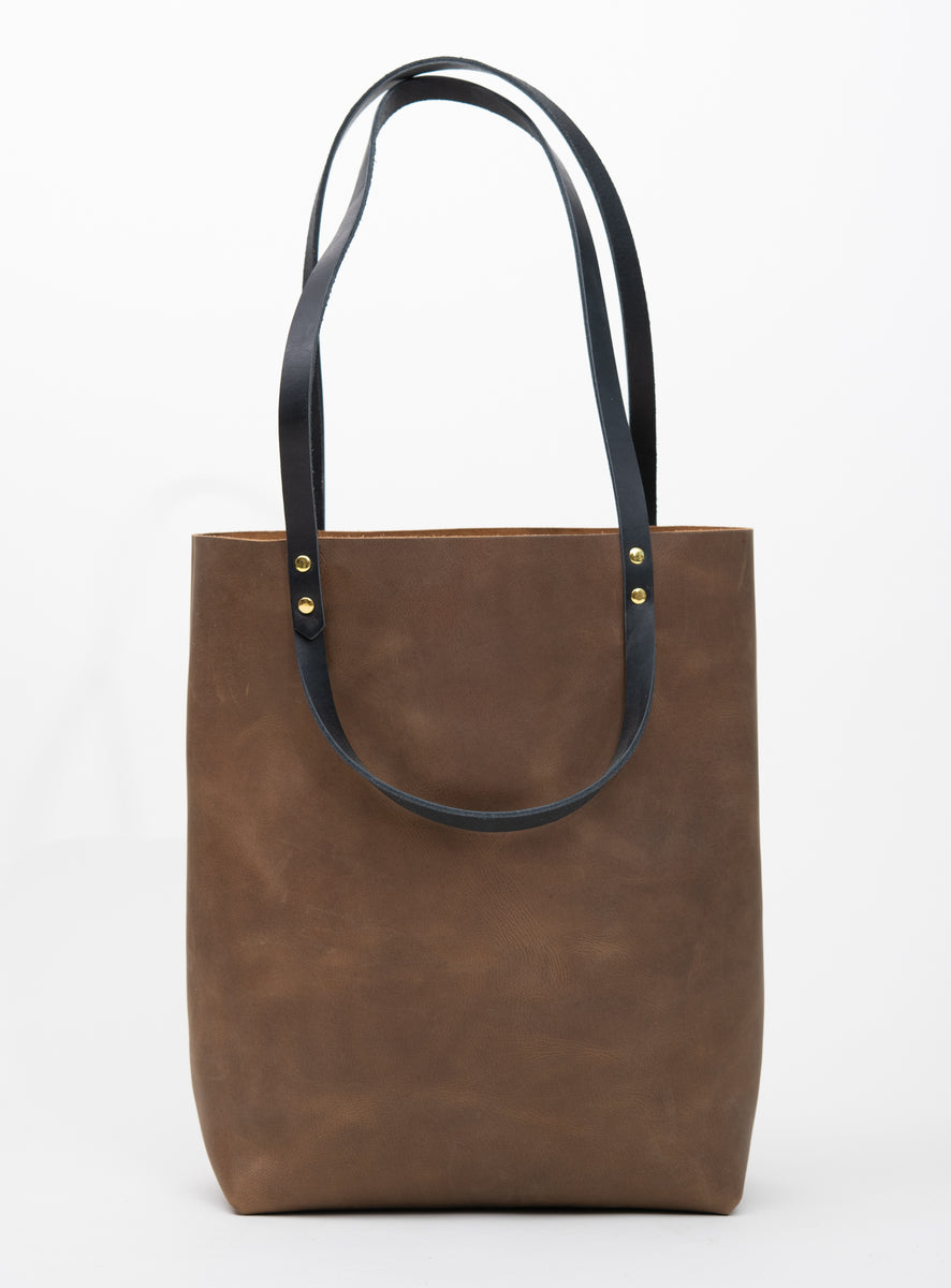 Leather minimalist tote bag MOLSON made to order – Veinage